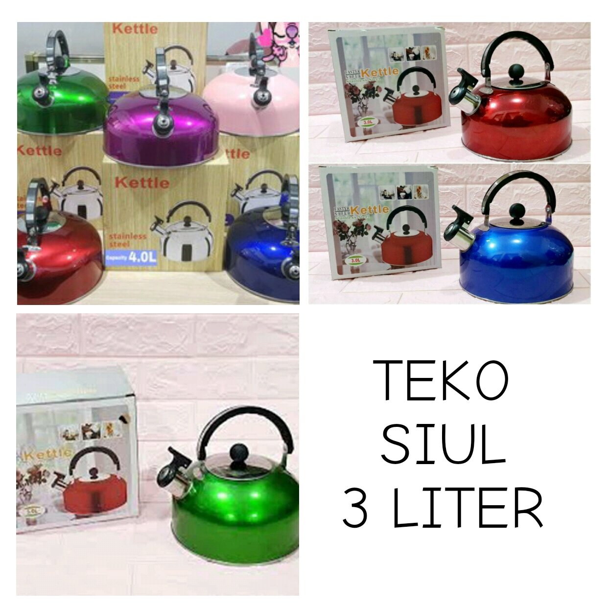 teko siul 3 liter/ teko siul warna/ teko siul unik | Lazada Indonesia