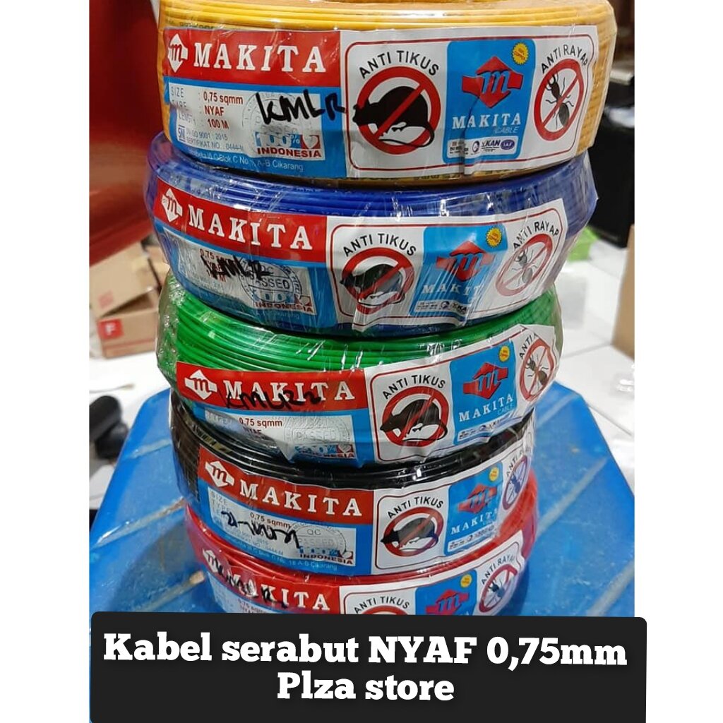KABEL SERABUT NYAF 0.75 MAKITA ECERAN 1 METER KABEL RAKIT UNTUK POWER AMPLIFIER | Lazada Indonesia