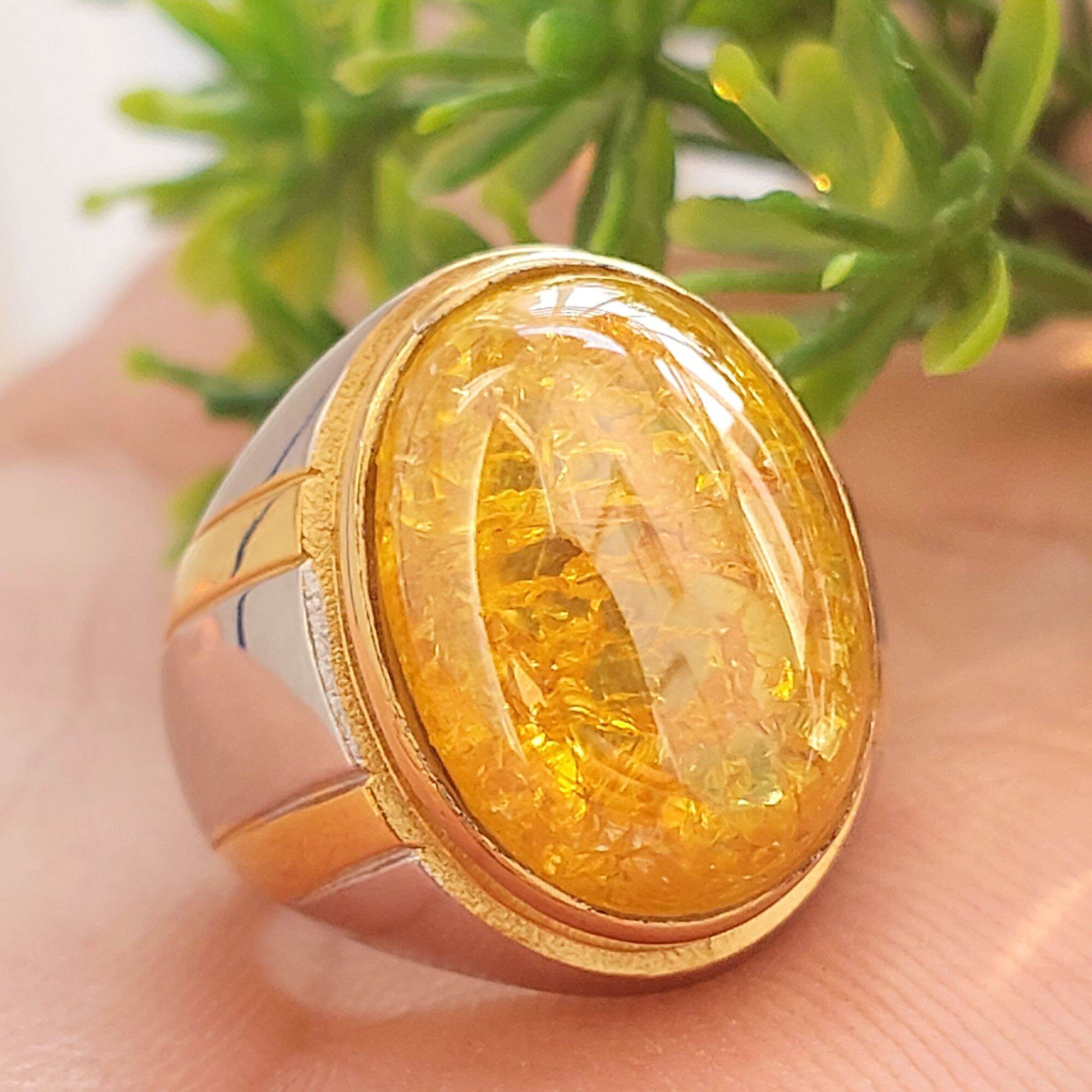 CINCIN BATU AKIK YELLOW PECAH SERIBU STONE | Lazada Indonesia