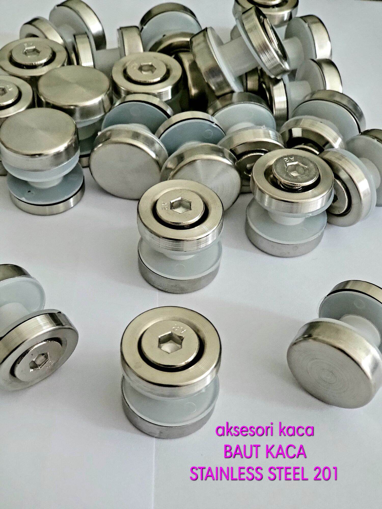 Baut kaca 4 pcs stainless steel 201 jepit railing tangga rail glass ...