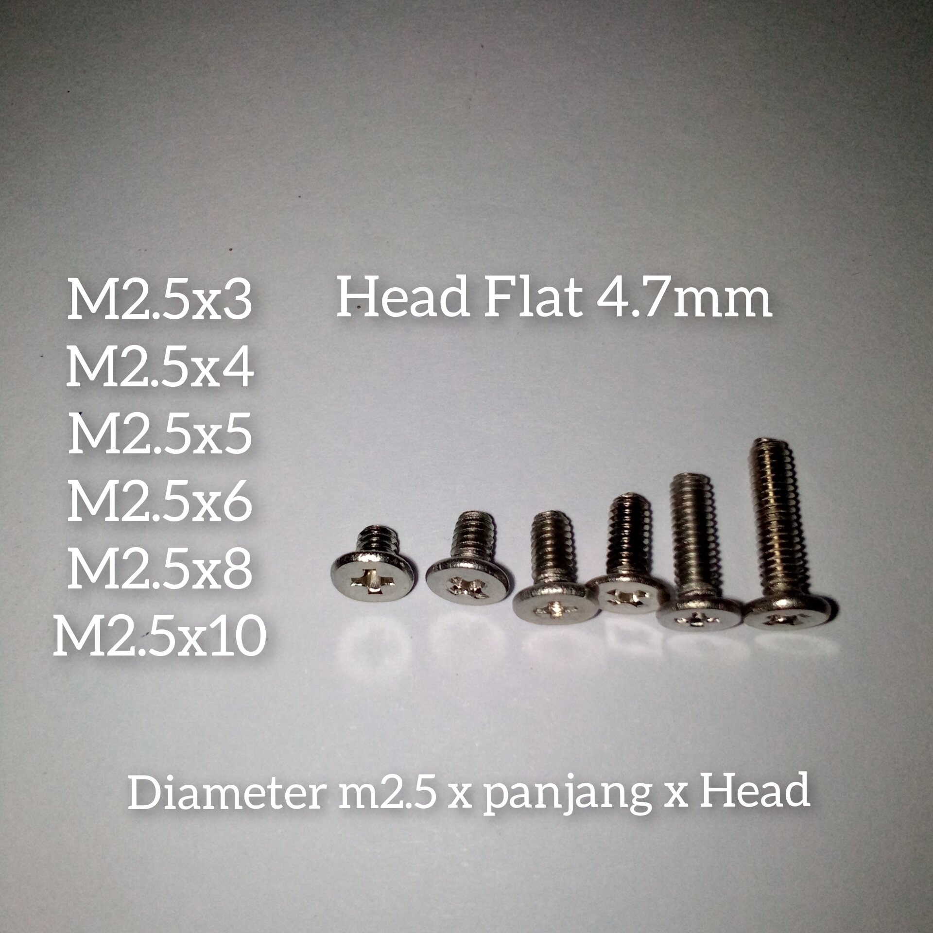 BAUT SEKRUP LAPTOP NOTEBOOK UNIVERSAL M2.5 HEAD FLAT 4.7mm | Lazada Indonesia