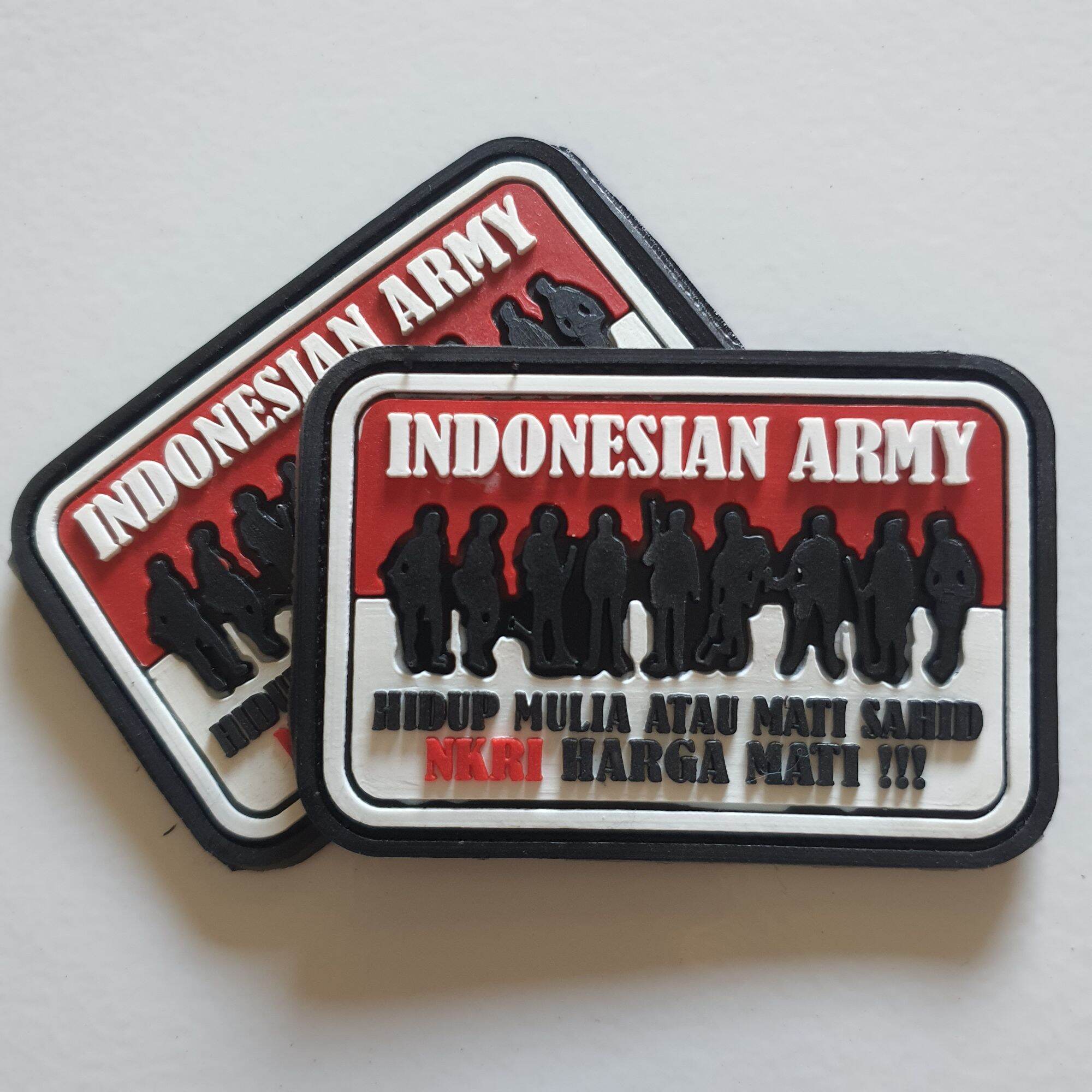 PATCH RUBBER LOGO INDONESIAN ARMY NKRI MERAH PUTIH/TEMPELAN EMBLEM ...