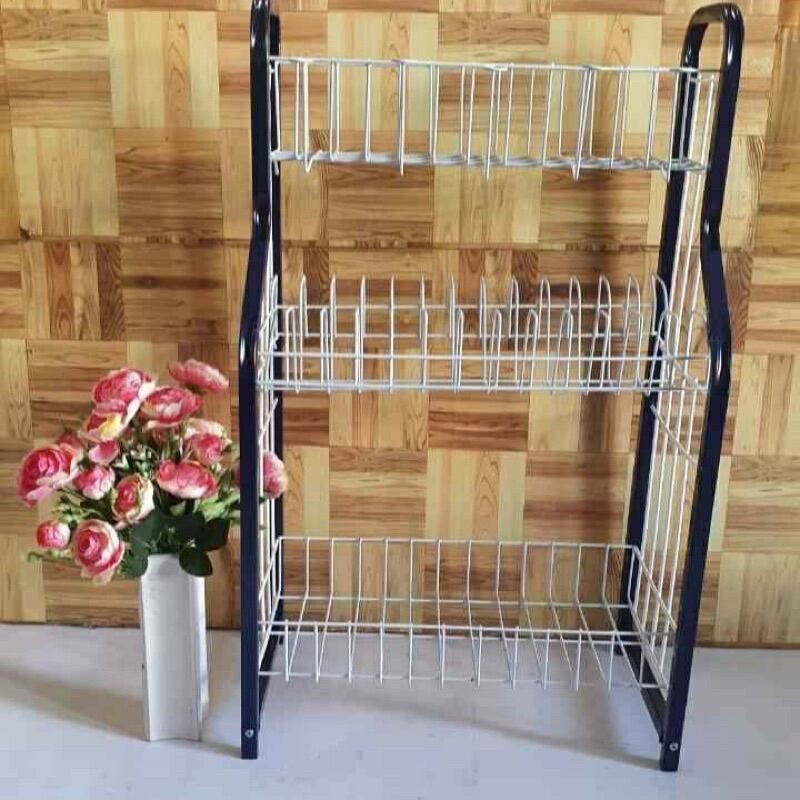 Rak piring Gelas 3 susun Serbaguna Rak Susun 3 Rak Besi Kokoh Tebal ...