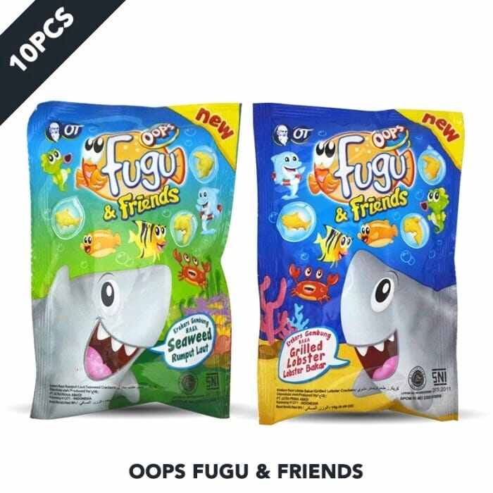 Crackers snack oops Fugu and friends (10pcs x 12 gr) cemilan enak dan ...
