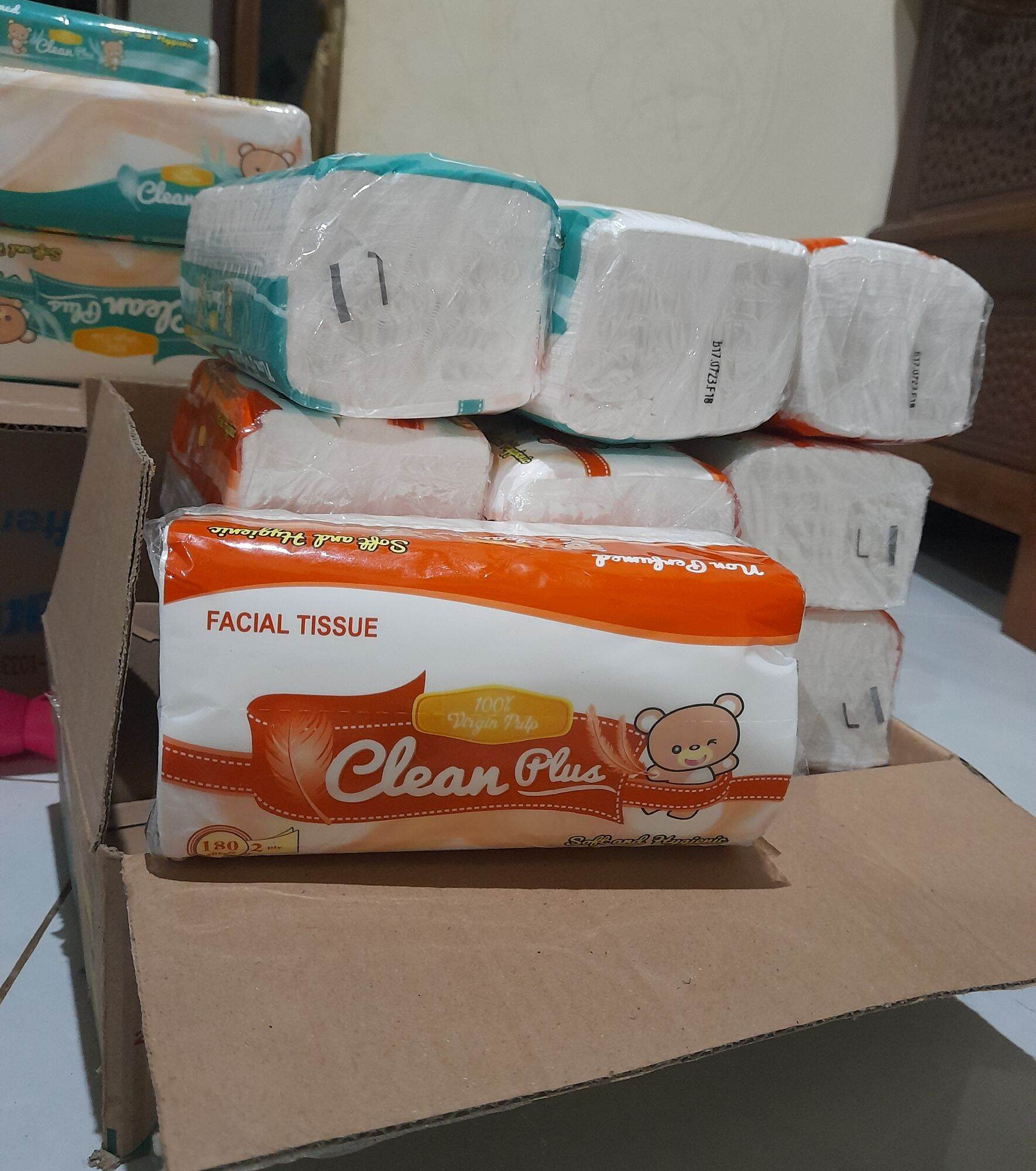 Tisu tissue clean plus 180 sheets 2ply Facial tissue // tissue wajah ...
