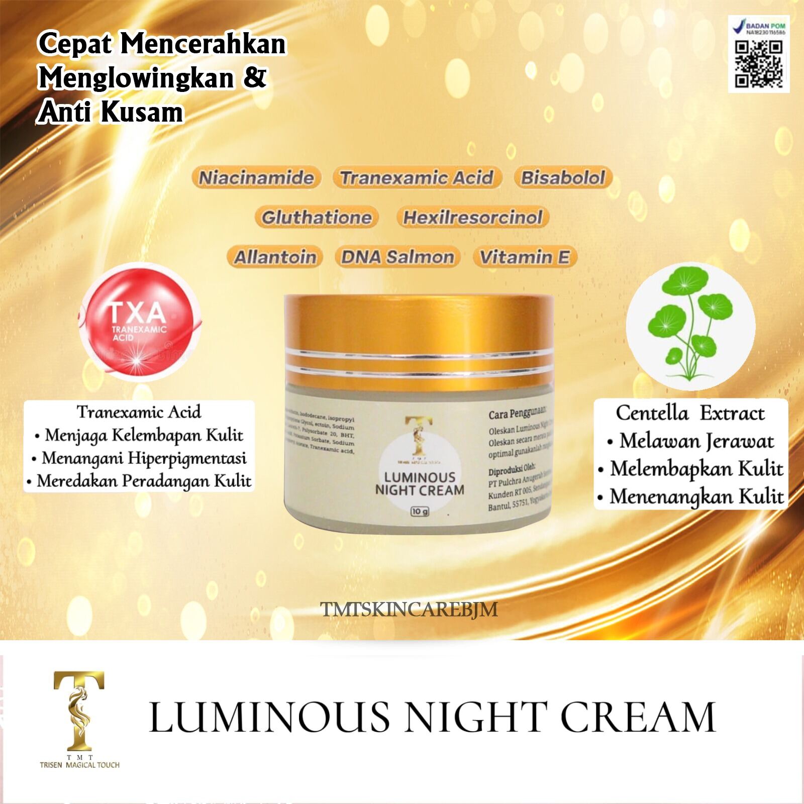 TMT Skincare Paket BUNDLING 2pcs Luminous Day Cream + Luminous Night ...
