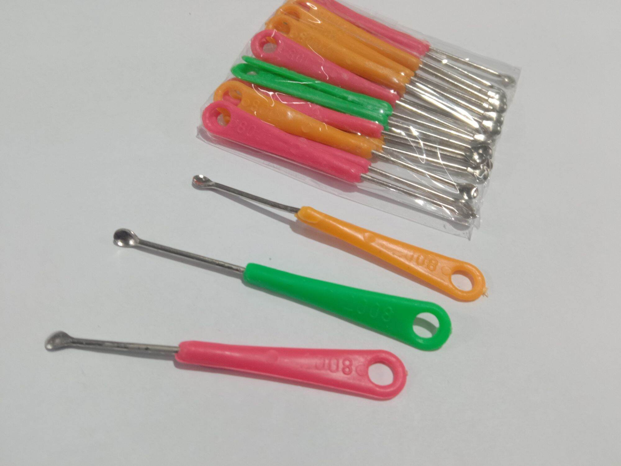 Korek kuping besi gagang plastik/ korek telinga isi 20pcs | Lazada ...
