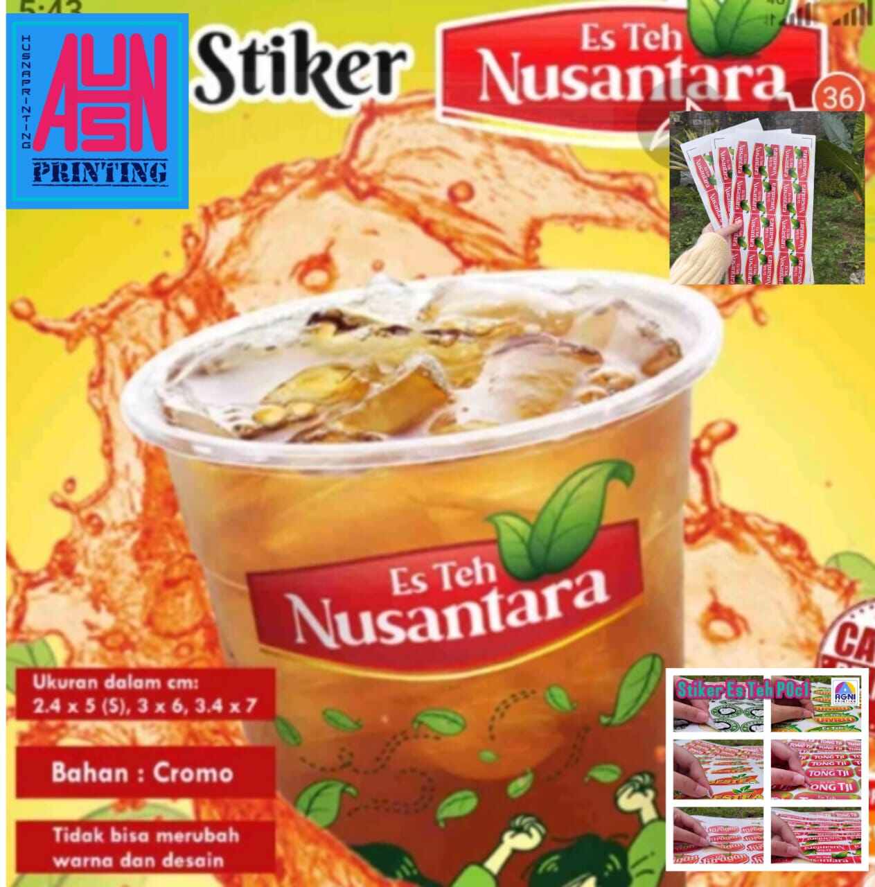 Stiker Label Es Teh Nusantara bisa COD | Lazada Indonesia