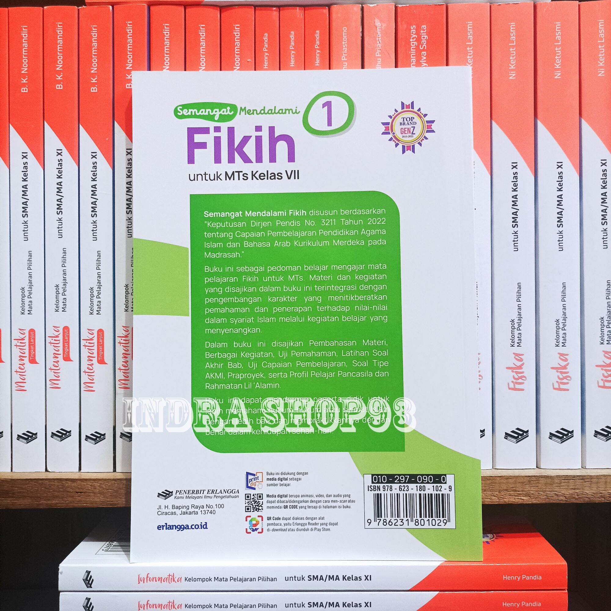 Buku Fikih Kelas 1/VII 7 MTs Kurikulum Merdeka Erlangga | Lazada Indonesia