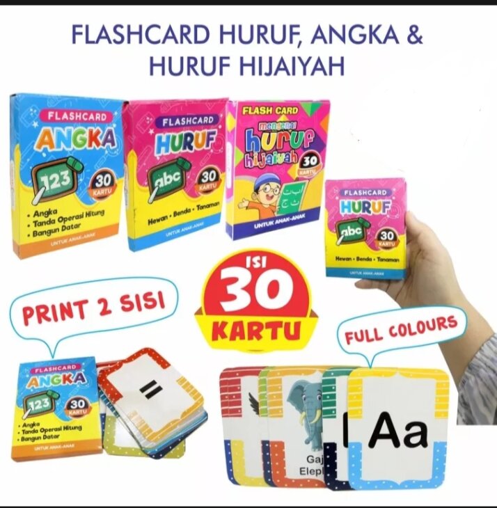 flash card Huruf buat anak 1 Pcs. sebelum pesan chat/ baca deskripsi ...