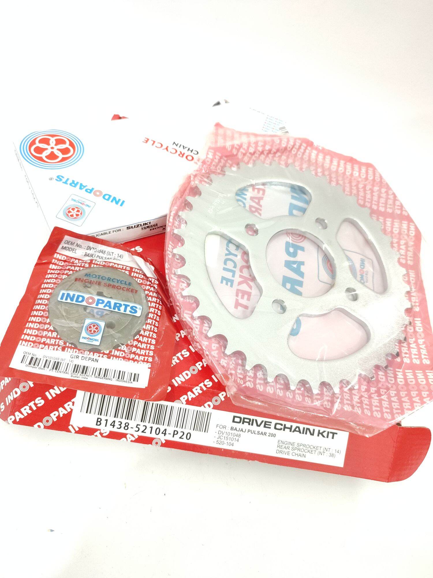 Gear Set Indopart Bajaj Pulsar 200/Bajaj Pulsar 180 UG4 (D-14/B38/R-520 ...