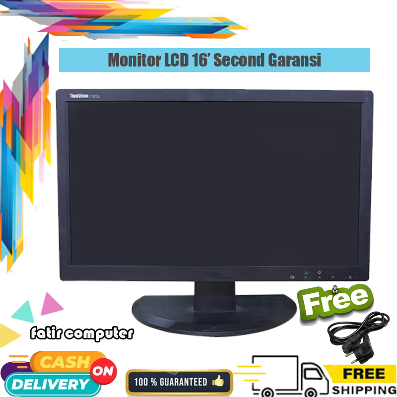LED LCD Monitor Pc Komputer CCTV 16 Inch Wide Second Bergaransi Merek ...