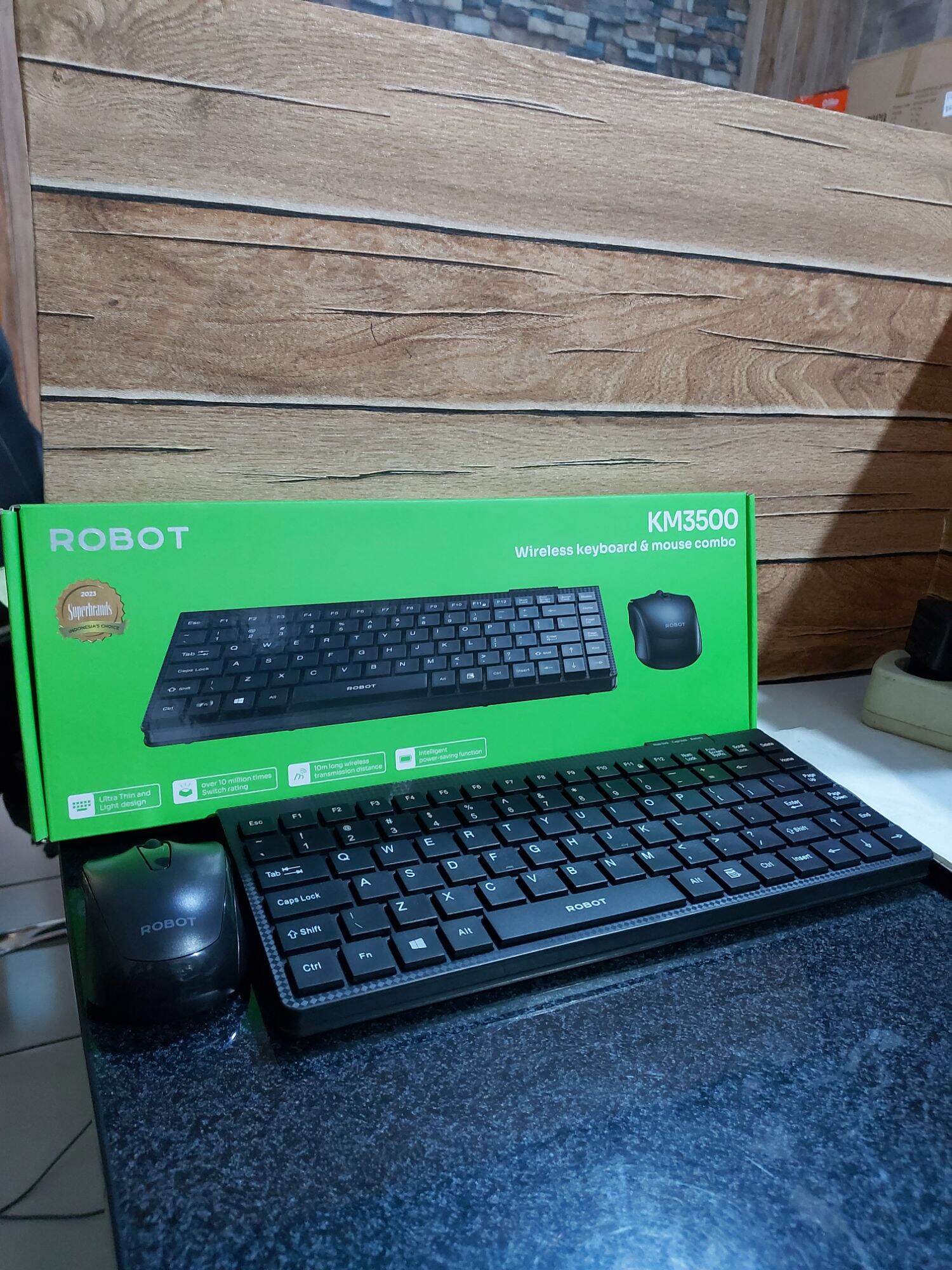ROBOT KM3100 Wireless Keyboard dan Mouse combo black | Lazada Indonesia