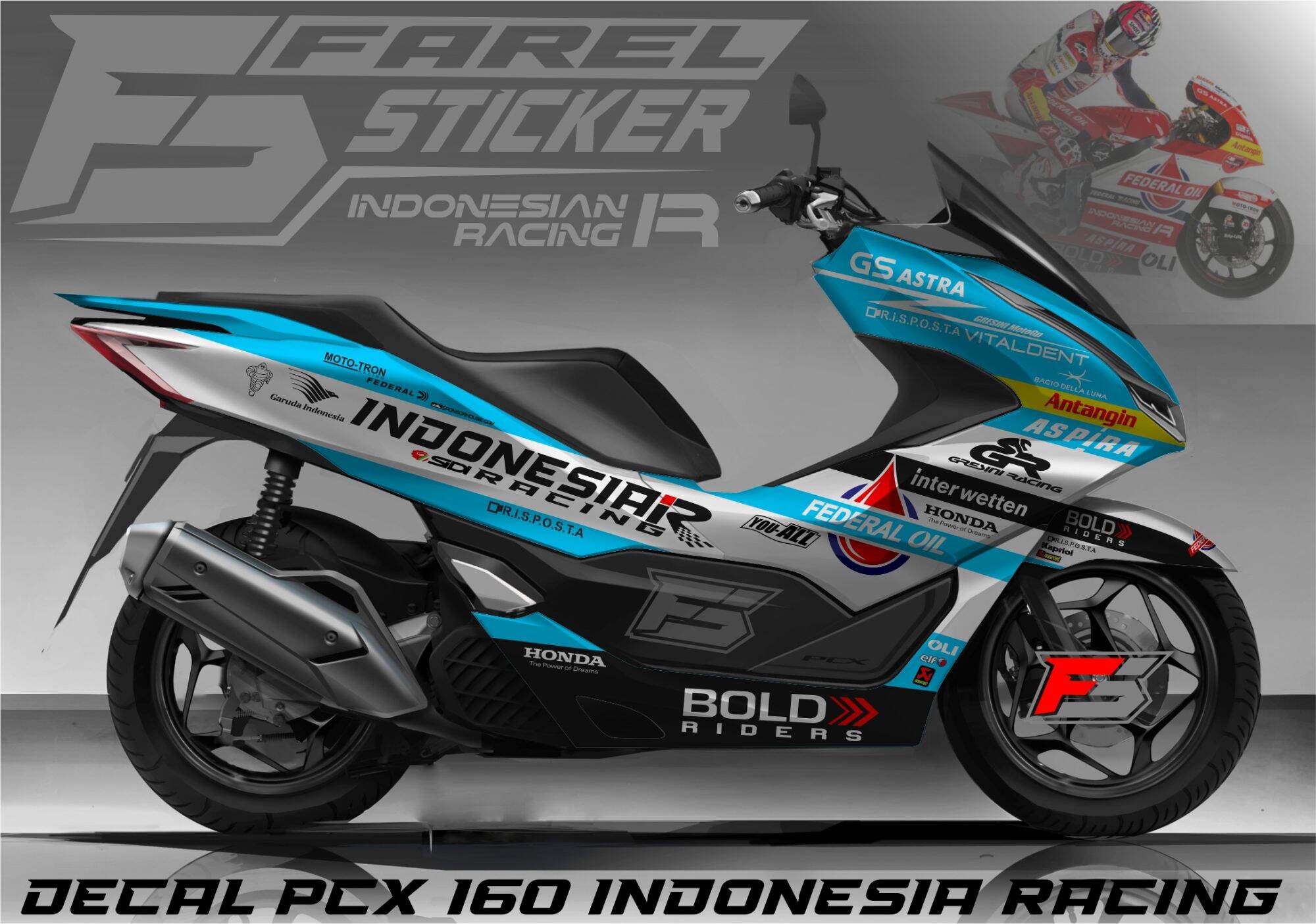 sticker decal full body variasi honda pcx 160 motip moto.gp indonesia ...