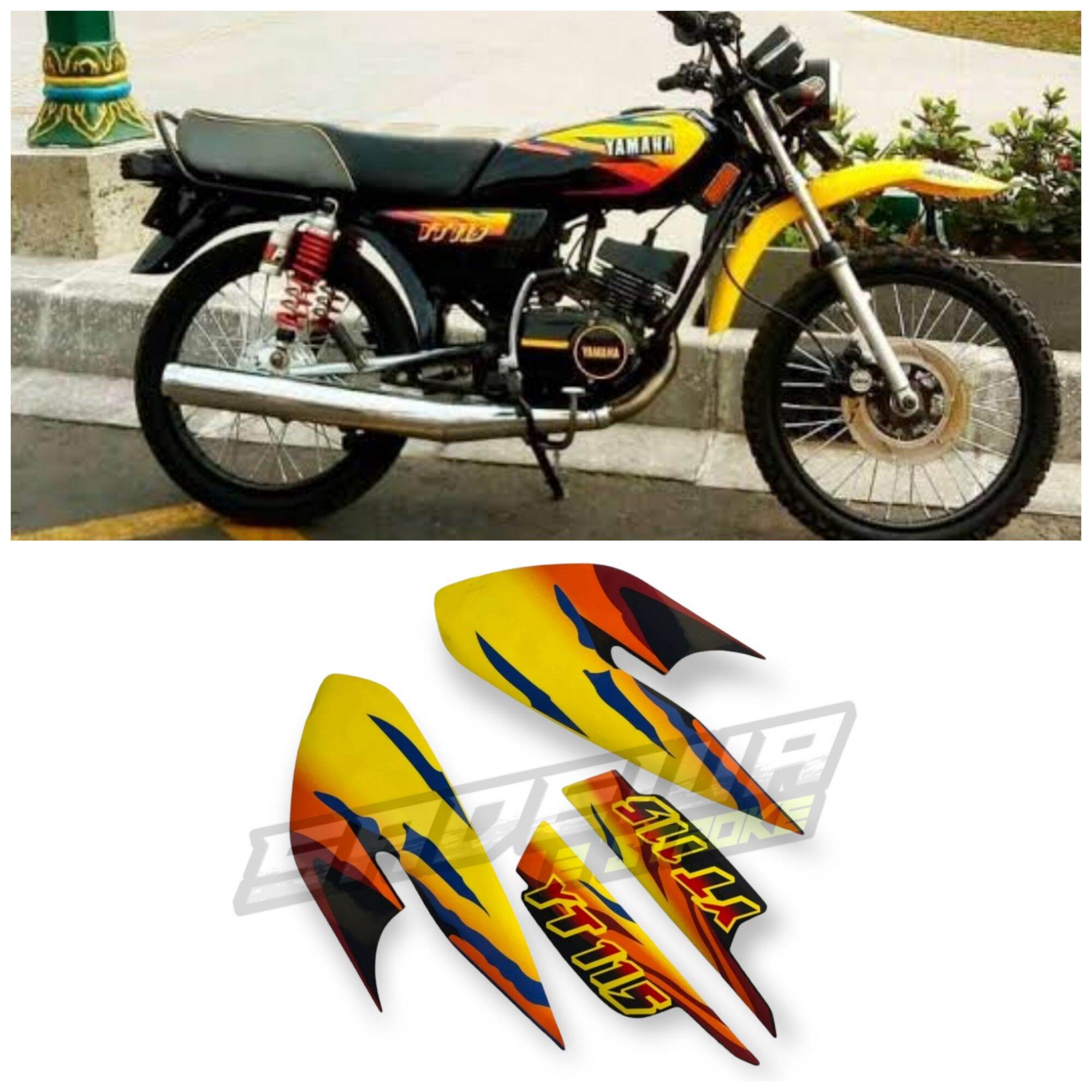 STIKER STRIPING BODY YAMAHA YT115 TAHUN KUNING MERAH STANDAR | Lazada ...