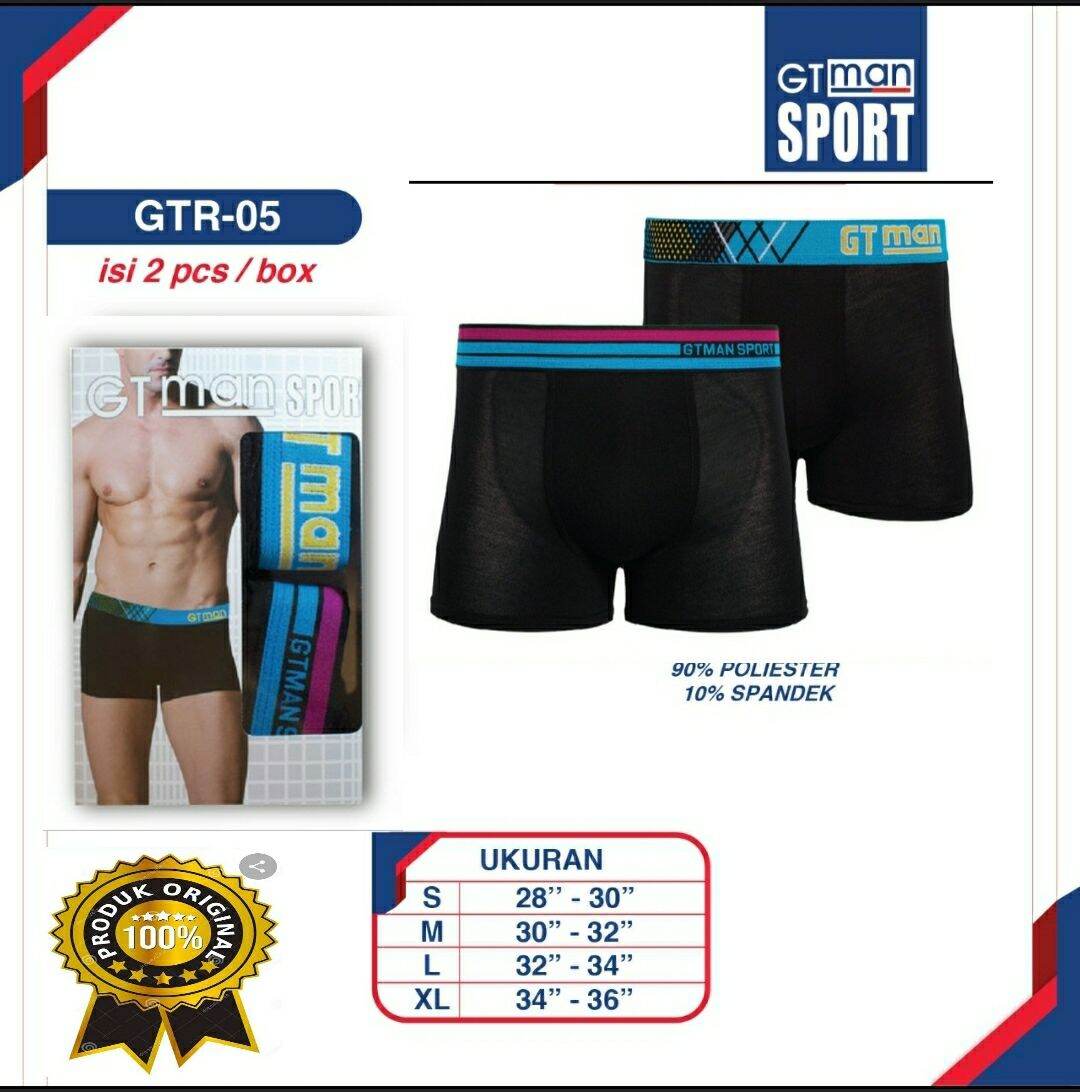 gtman sport boxer pria gtr05 2in1 | Lazada Indonesia
