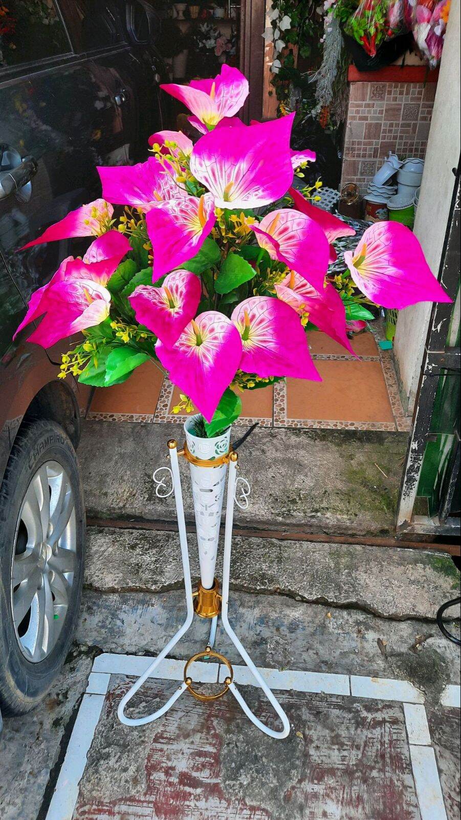 Bunga pojok bunga sudut ruangan bunga aron panda k24 berikut pot ...