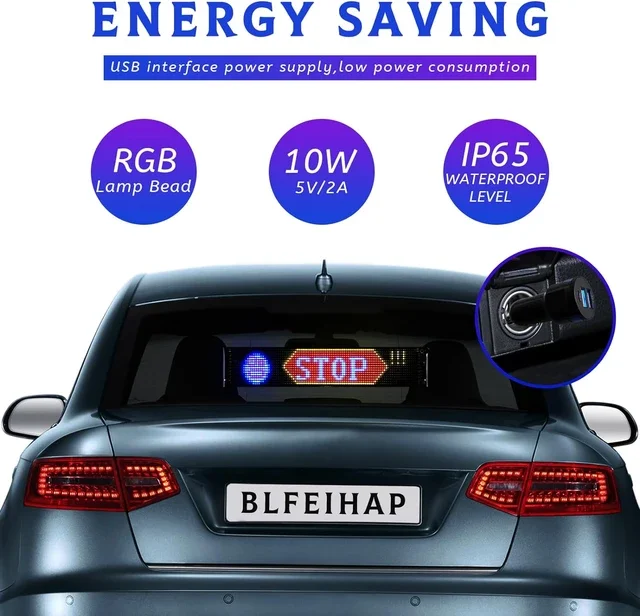 Papan LED Matrix Panel Bluetooth Colorful Display Kit 5V 37,2 x 9 cm ...