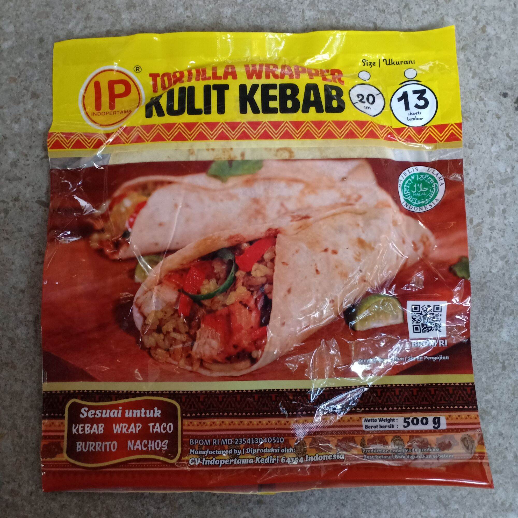 IP Tortila Wrapper Kulit Kebab 20 cm (13 lmbr) 500 gram | Lazada Indonesia