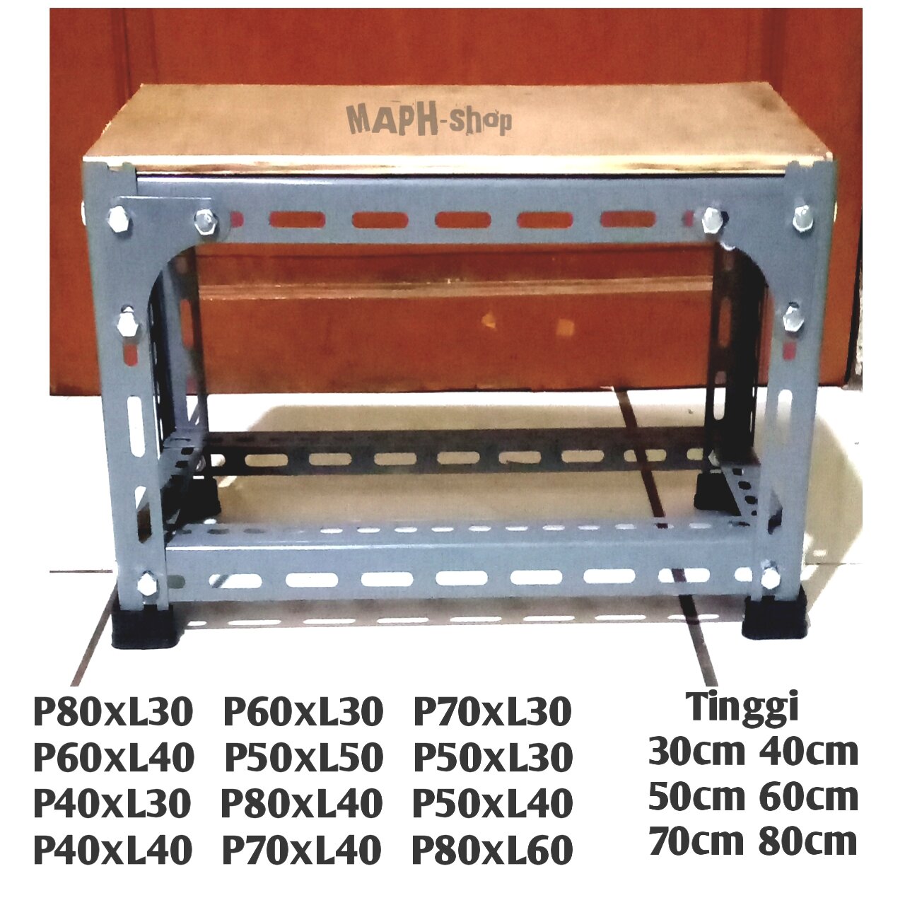 Rak/meja besi siku lubang serbaguna 80x40cm | Lazada Indonesia