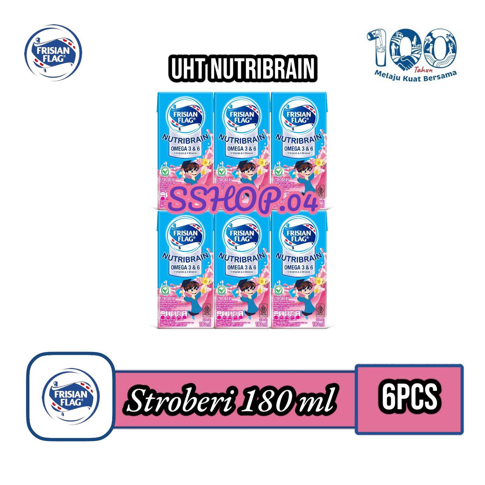 Frisian Flag Susu UHT Siap Minum Nutribrain 180 ml/Susu Praktis/Susu UHT Promo/Susu UHT murah ...