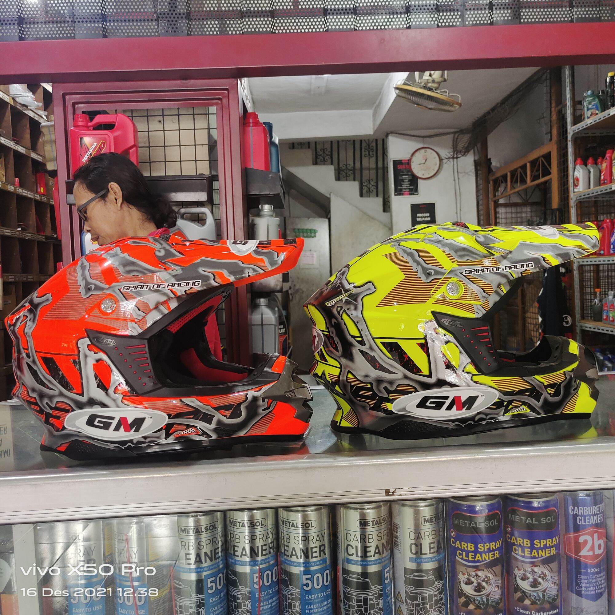HELM GM CROSS OREN DAN YELOW FLUO | Lazada Indonesia