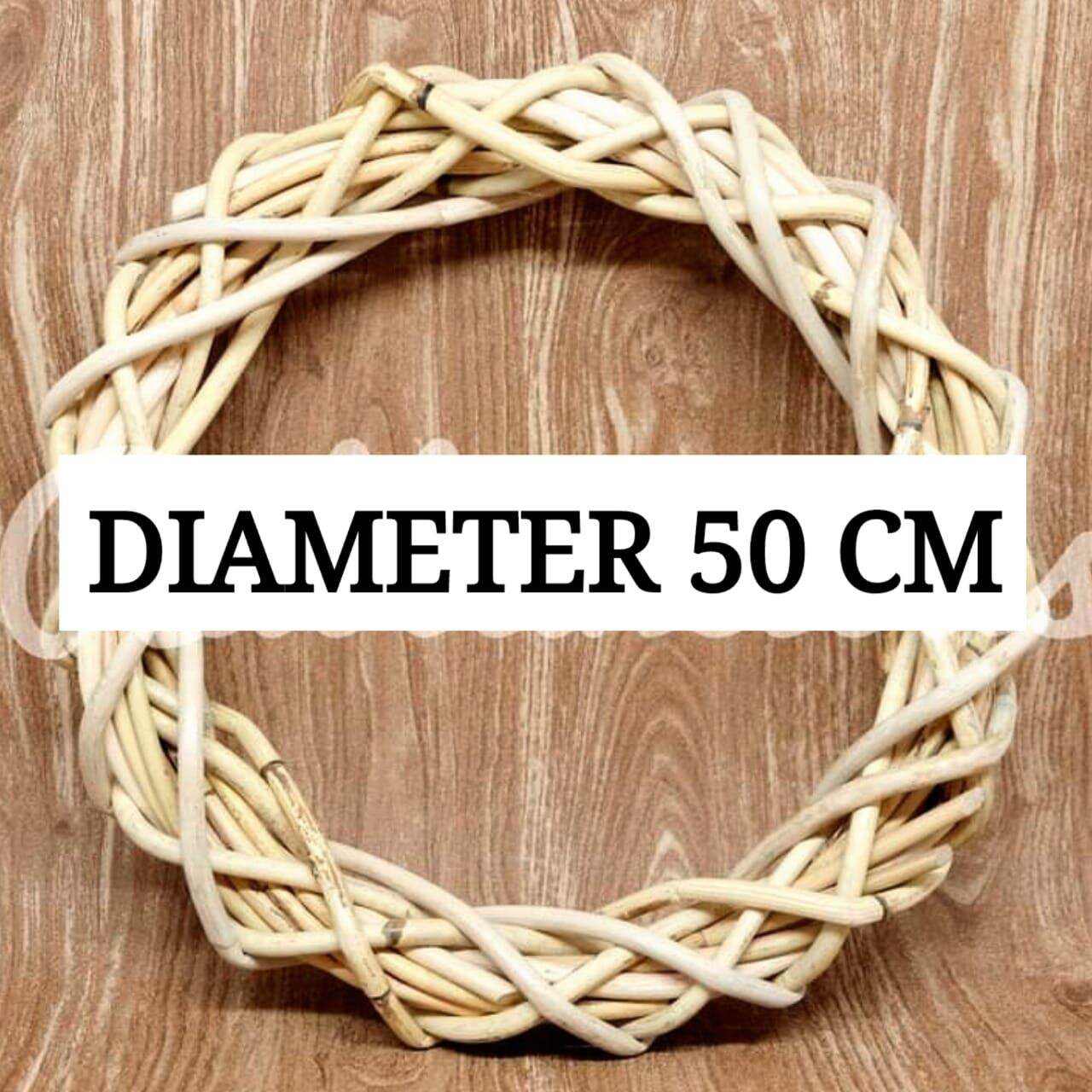 ring rustik dekorasi rotan. akar. bunga kering. ranting. kerajinan ...