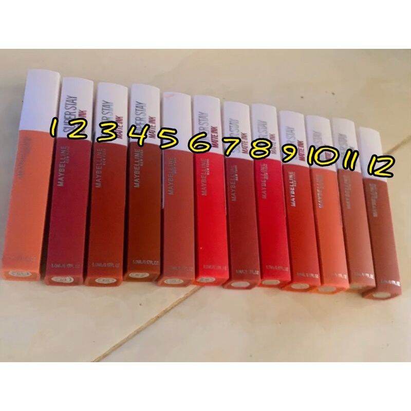 LIPSTIK MAYBELLINE 1 BOX ISI 24/ MAYBELLINE NEW YORK SUPER STAY MATTE ...