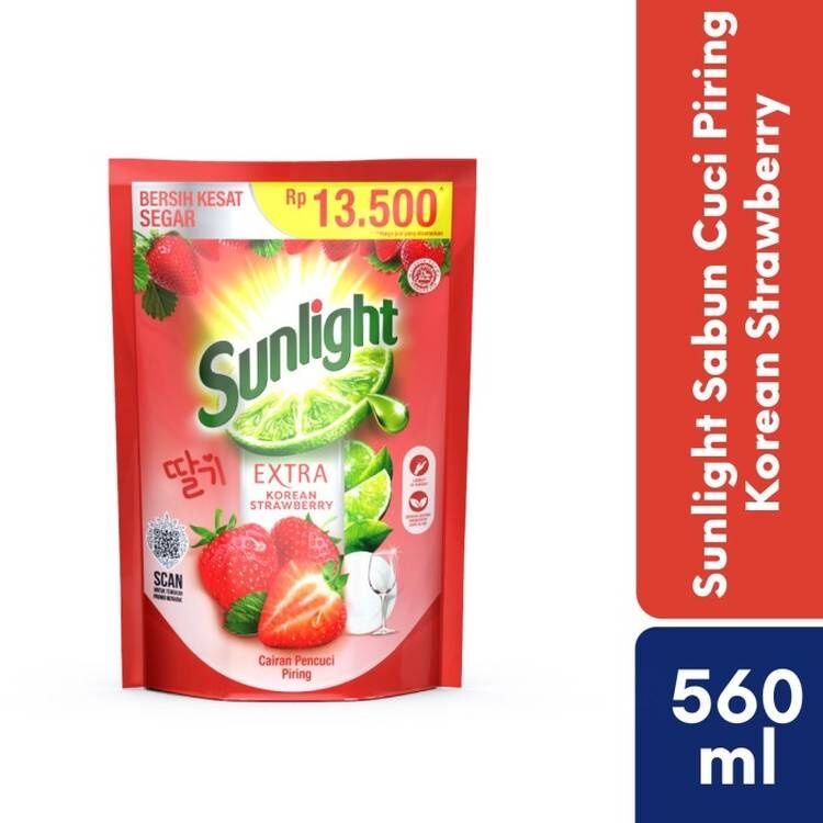 Sunlight sabun cuci piring korean strawberry 560ml | Lazada Indonesia