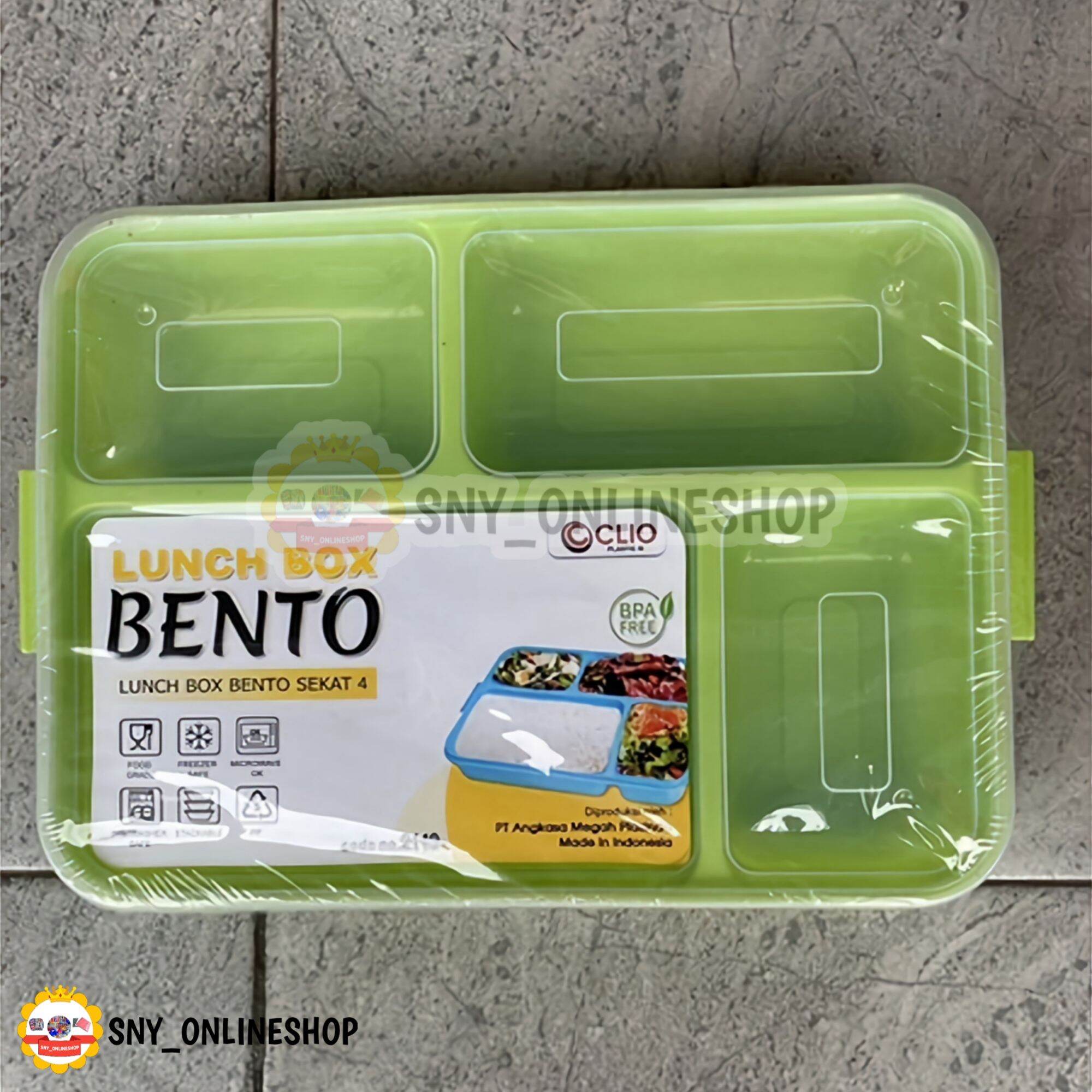 Kotak Makan / Lunch Box 4 Sekat Bento Plastik Clio - 2119 | Lazada ...
