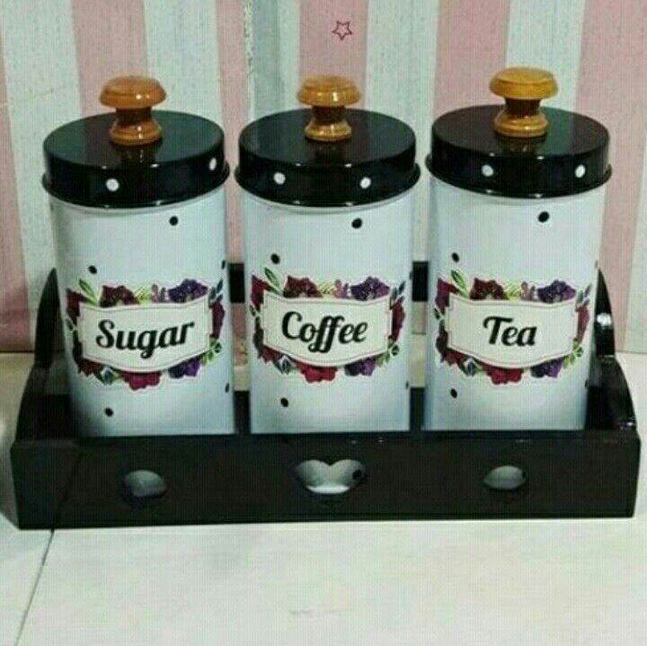 Yangdiingat Tempat Gula Teh Kopi Set Unik Canister Sugar Tea Coffee Set ...