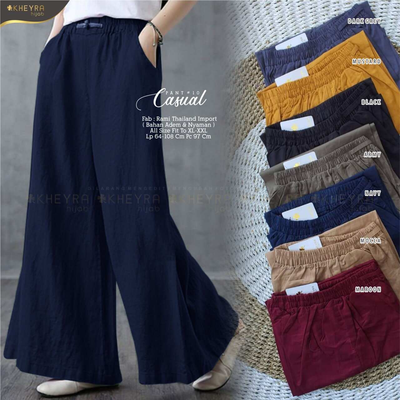 CELANA KULOT WANITA KEKINIAN TERBARU CASUAL PANTS #10 BAHAN RAMI ...