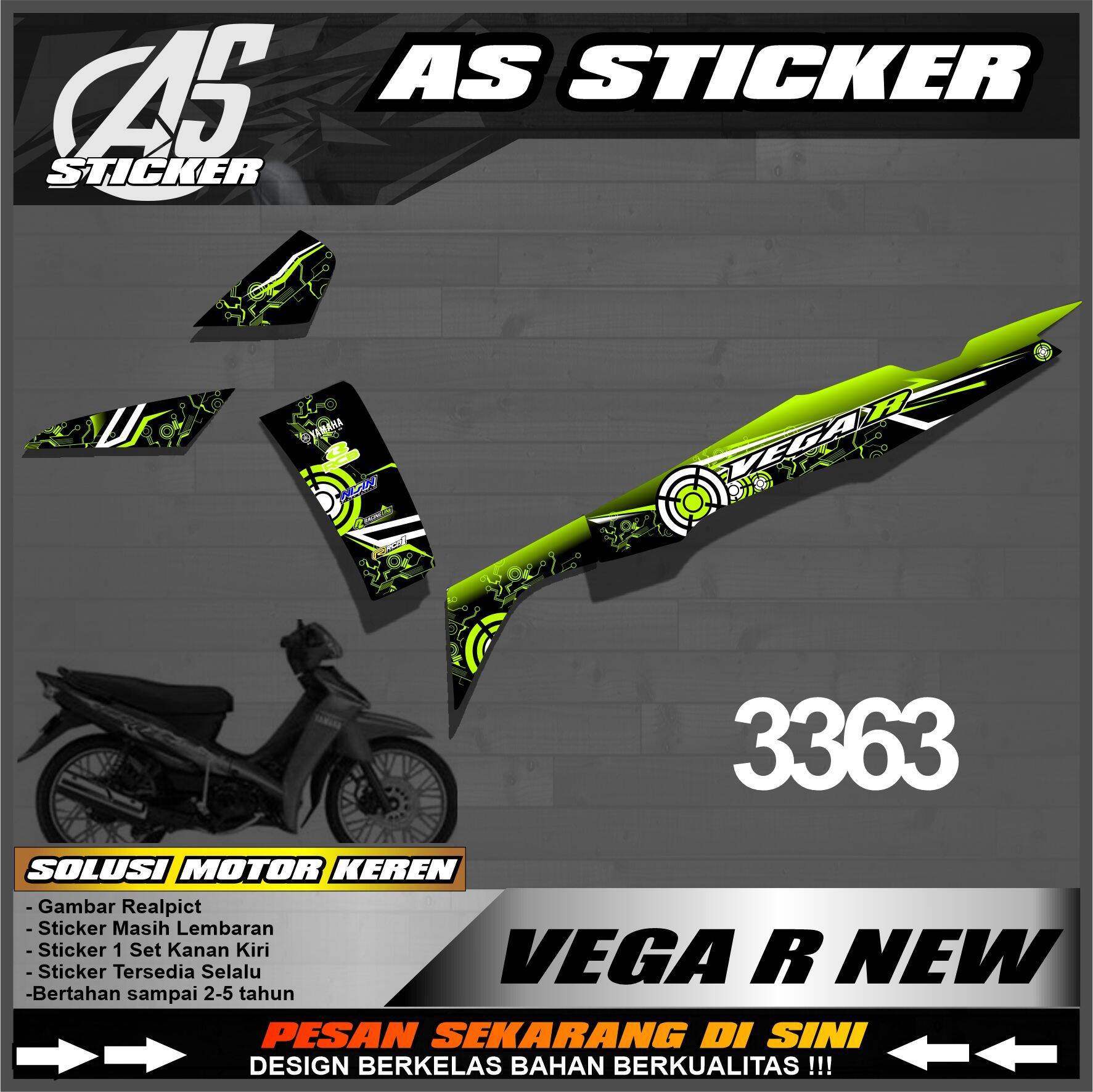 3363 STRIPING STICKER VEGA R NEW RACING LIS SETIKER MOTOR DESAIN ...