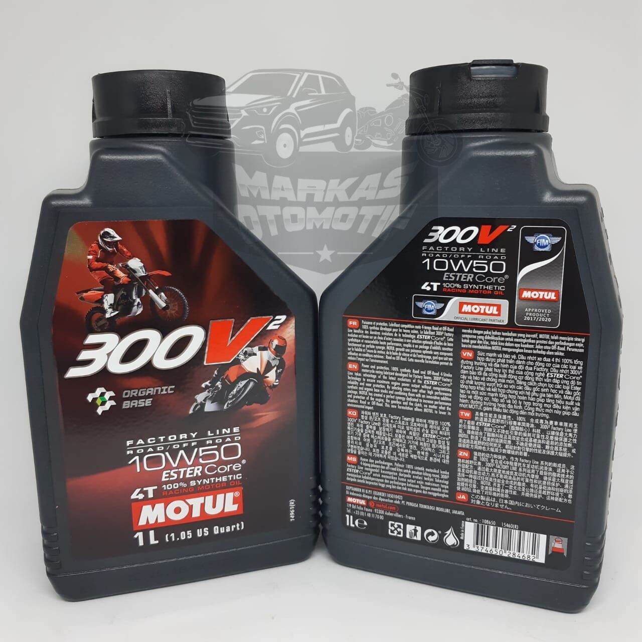 MOTUL 300V2 Factory line ROAD/OFF ROAD 10W-50 1L RACING/Oli motor/Oli mesin/Motor Sport/100% ...