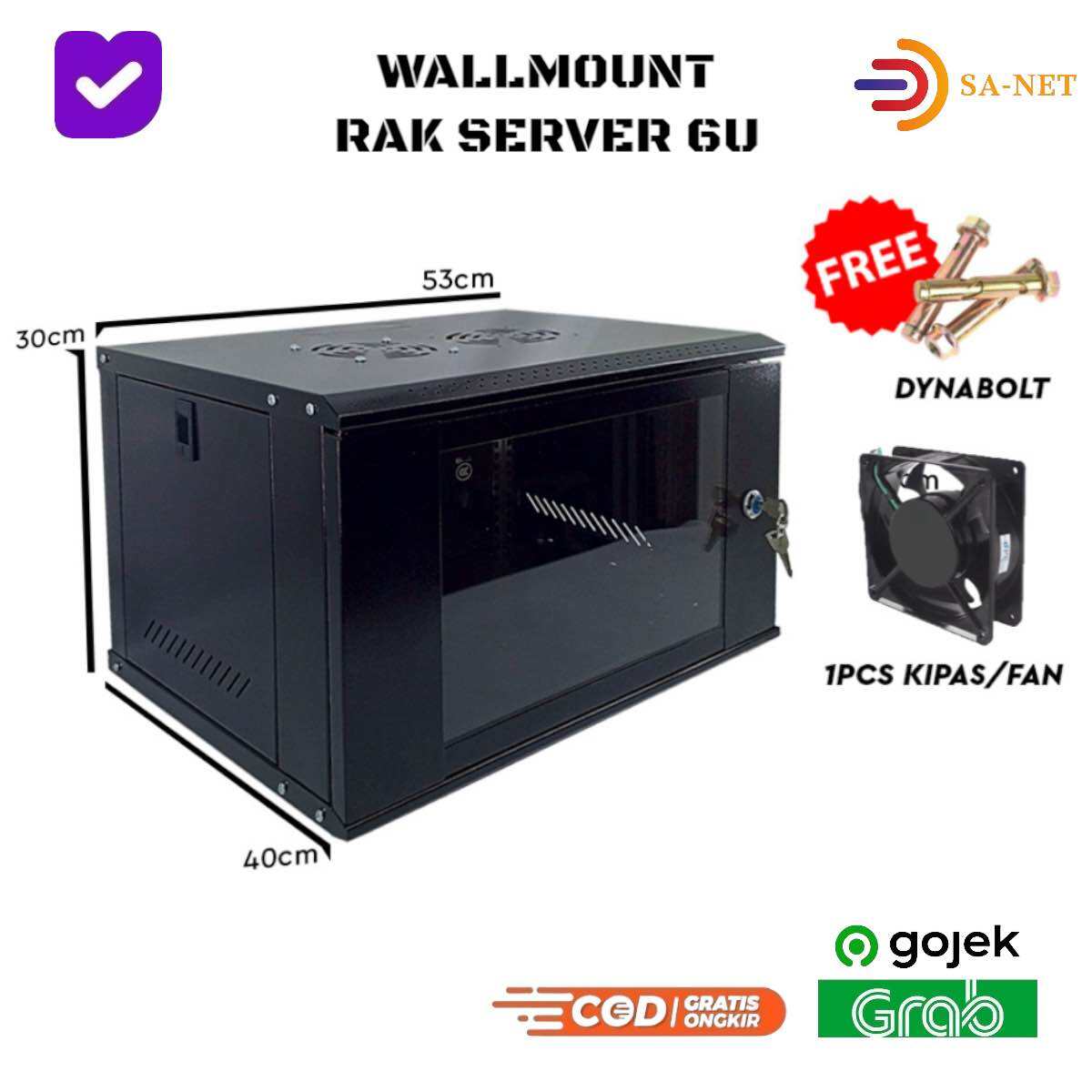 Wallmount Rack Server 6U / Rak Server Ukuran 6U Single Glass Door ...