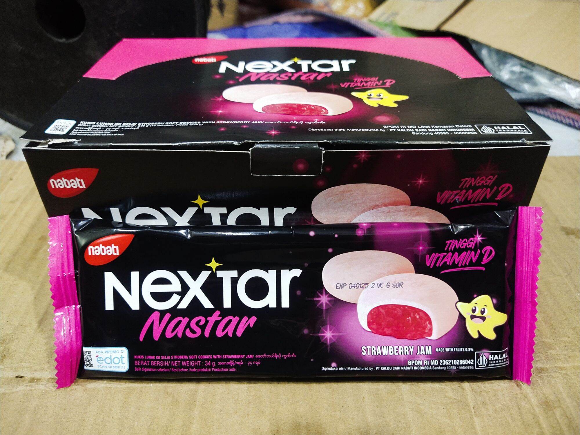 Nabati Nextar Roti Nastar Rasa Strawberry Jam, 1 pack isi 10 pcs ...