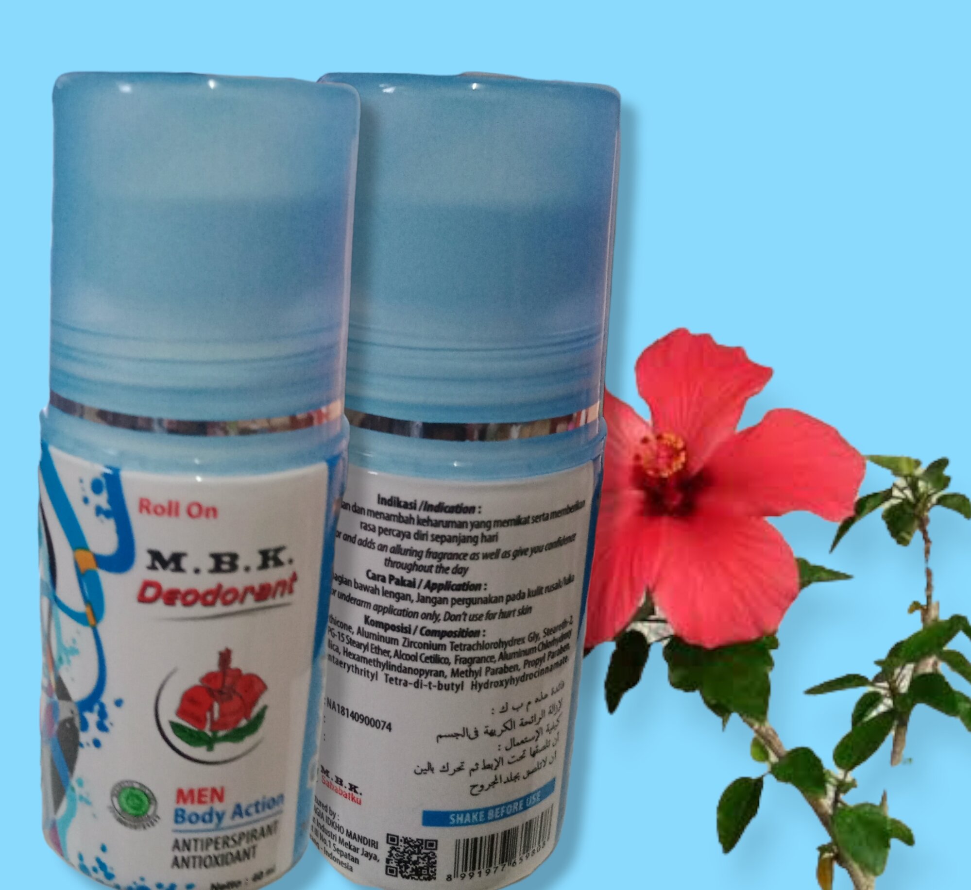 MBK DEODORANT ROLL ON Men Body Action 40ML BIRU blue | Lazada Indonesia