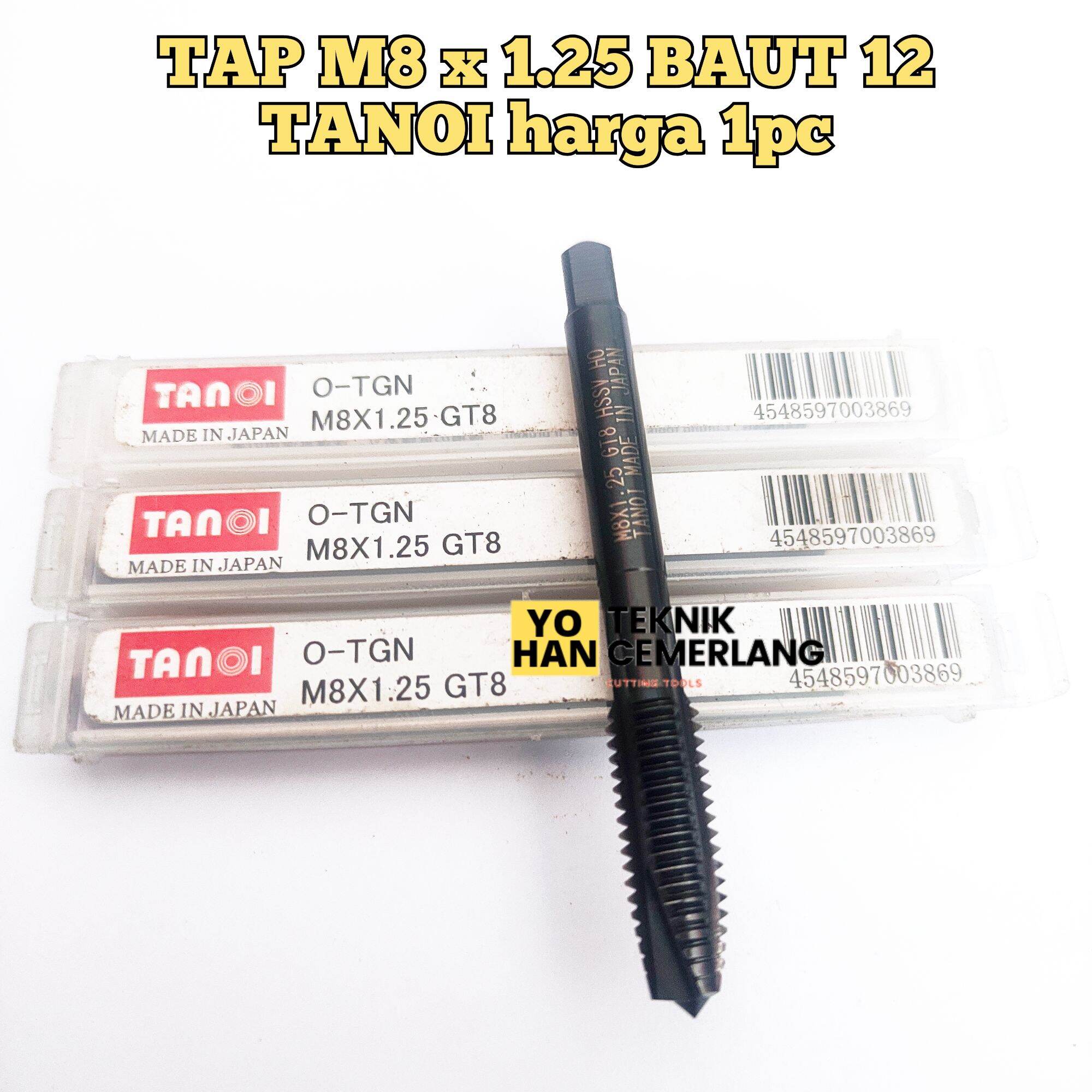 TANOI Tap M8 x 1.25 Handtap Drat Baut Kunci 12 Tap Bekas Mulus | Lazada ...