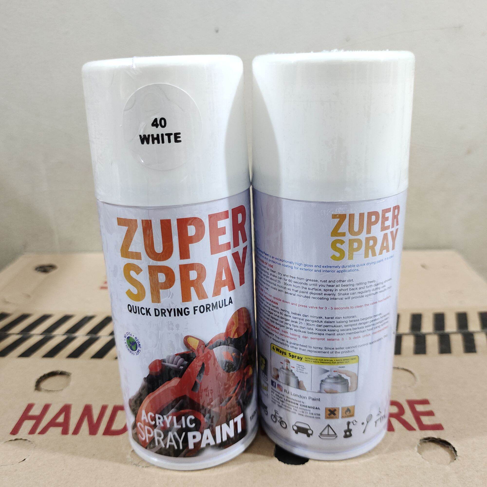 PILOK SEMPROT ZUPER WHITE / PUTIH 40 ,CAT SEMPROT UNTUK MOTOR ,MOBIL ...