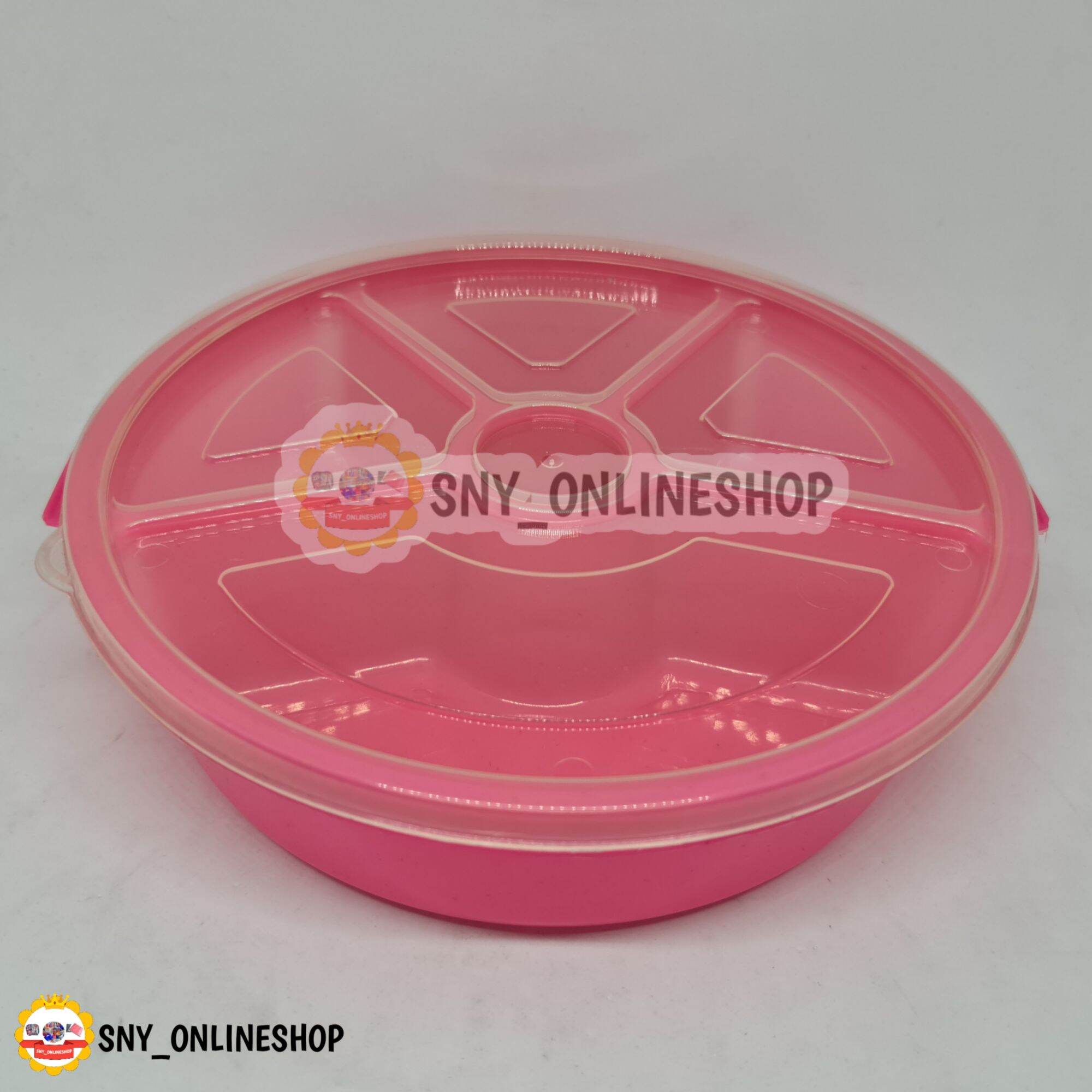 Lunch Box Catering / Lunch Box Bulat / Lunch Box 4 Sekat Pink Plastik ...