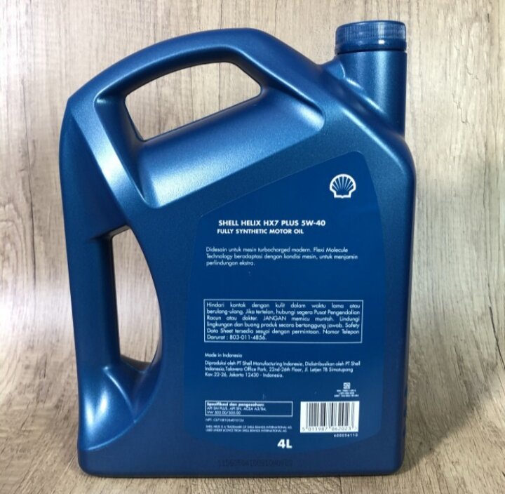 Oli Shell Helix Hx7 Plus ( Sae 5W-40 ) 4Liter ,Full Sythentic ,Original ...