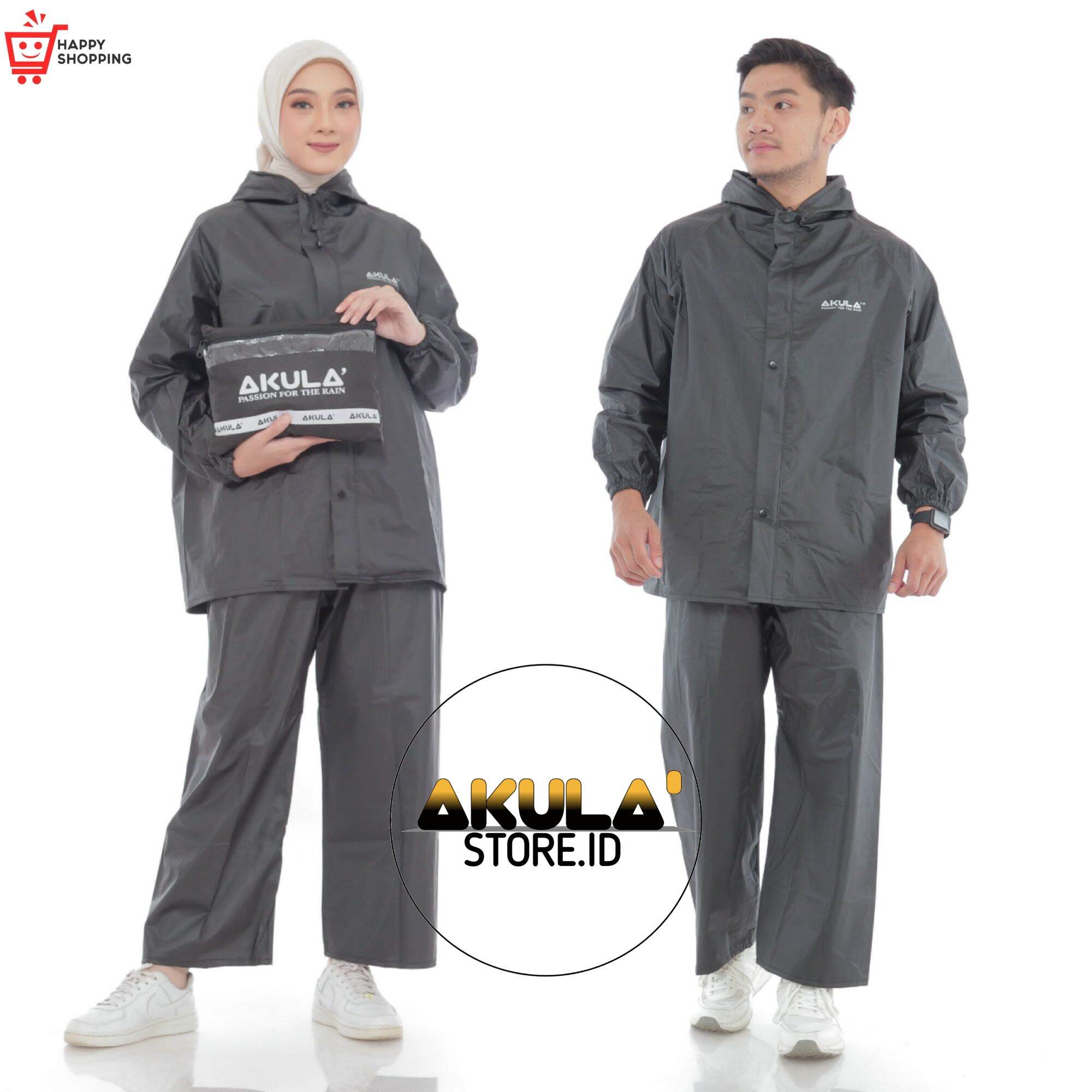 AKULA Jas Hujan Raincoat Motor Pria Wanita Terbaik Bahan PVC 025 Anti ...