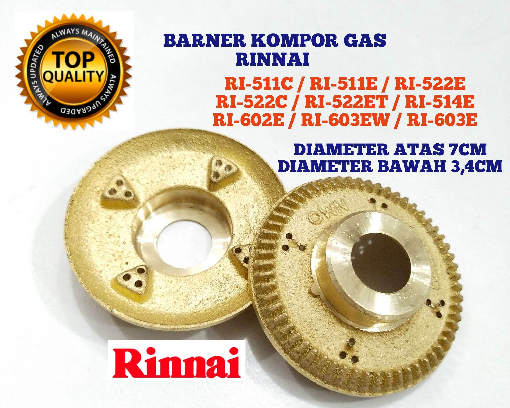 Barner Kuningan kompor gas Rinnai kecil 1 Tungku 2 Tungku | Lazada ...
