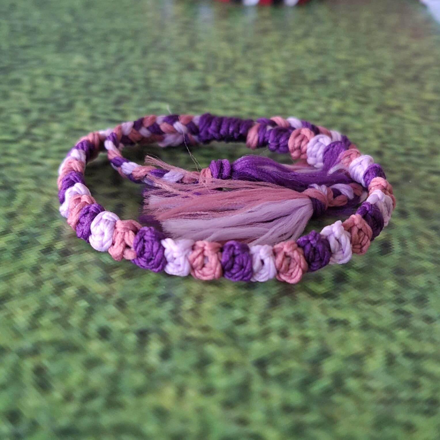 PUNARA Gelang Tali Bunga Mawar Serut Macrame Flower Friendship ...