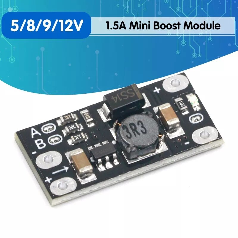 Mini DC step up converter modul 3.7V ️(5V)/(8V)/(9V)/(12V) 1A Boost ...