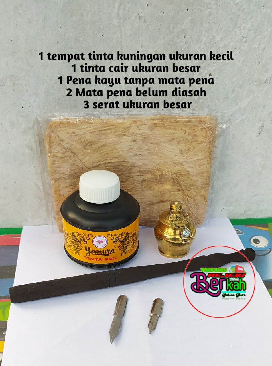 satu set paket hemat peralatan menulis lengkap pena tutul pena celup ...