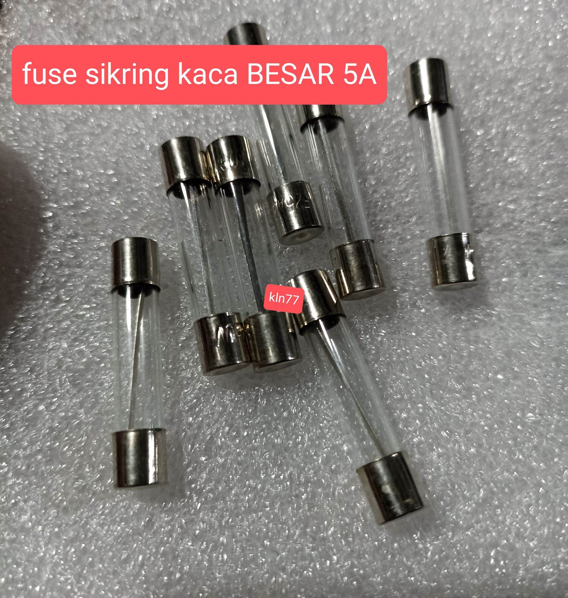 5PCS FUSE SIKRING KACA BESAR 5A FUSE SEKRING KACA 5A 6 x 30 250v ...