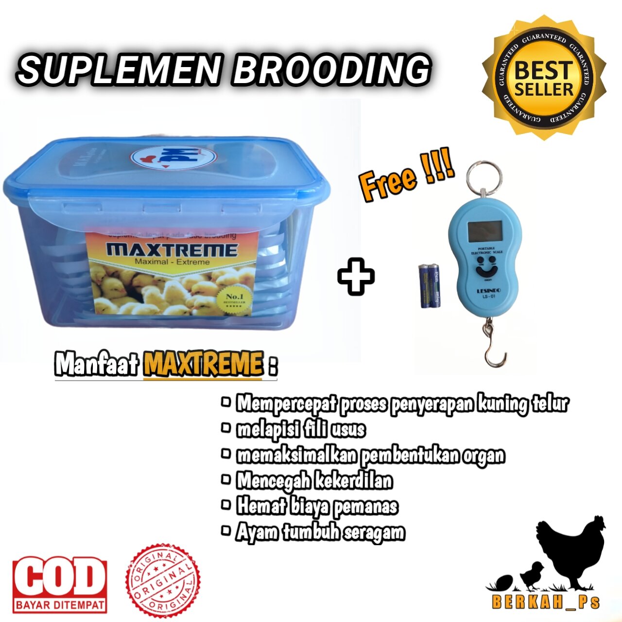 Maxtreme suplemen vitamin brooding ayam broiler 1box dosis untuk 10.000 ...