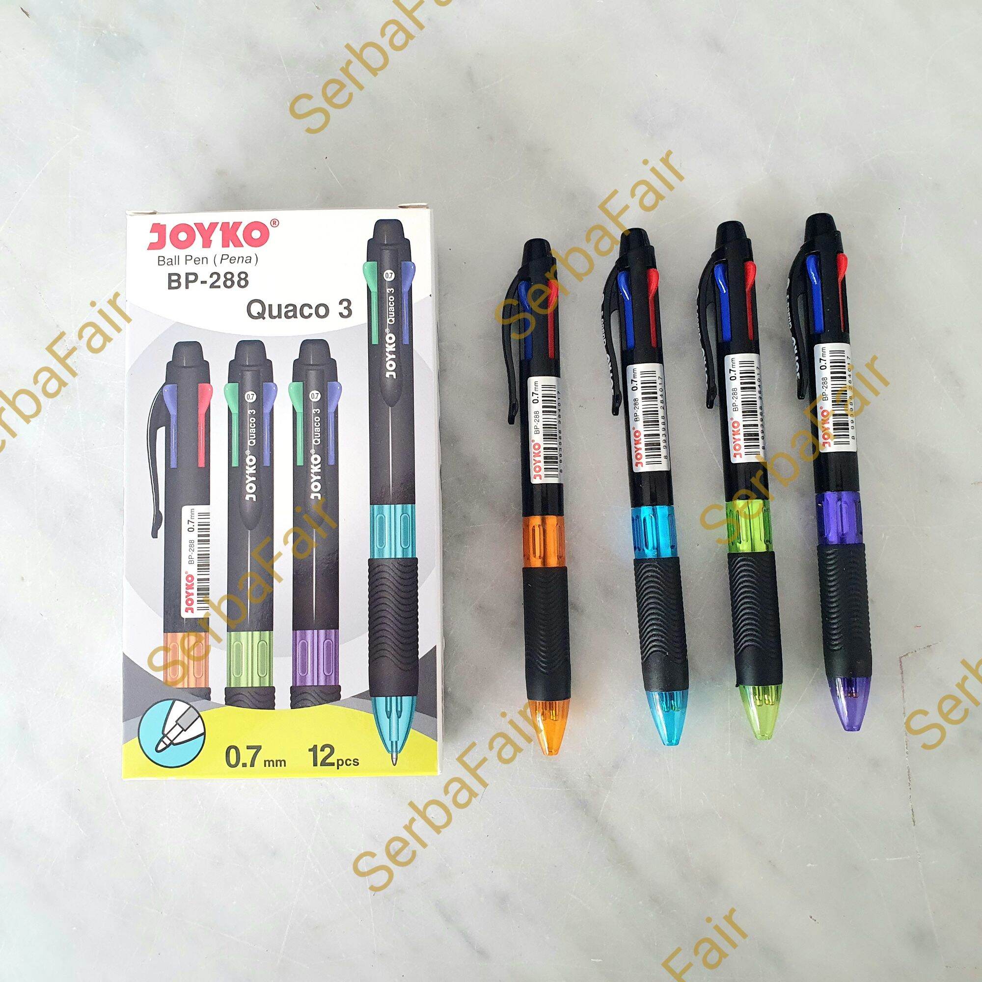 Pulpen 4 Warna HITAM BIRU MERAH HIJAU / QUACO 3 JOYKO BP 288 / PRAKTIS ...
