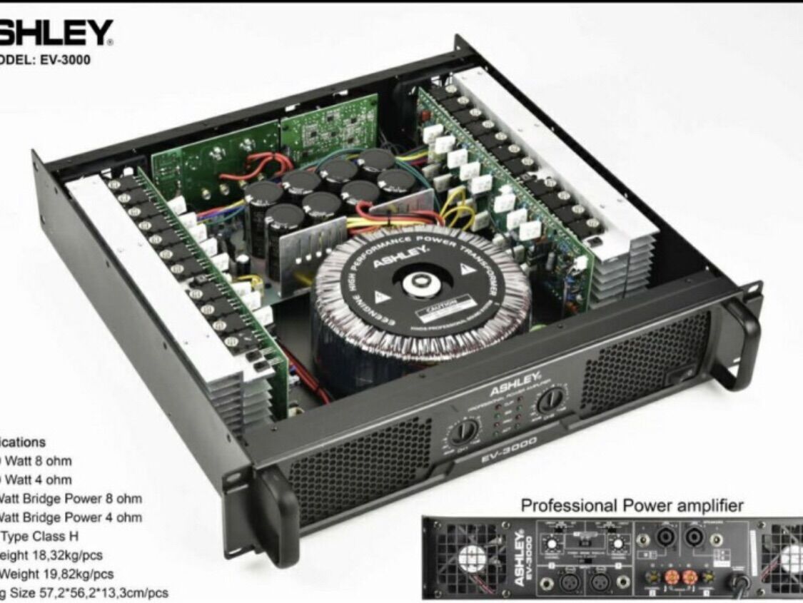 POWER AMPLIFIER ASHLEY EV 3000/EV3000 ORIGINALL | Lazada Indonesia